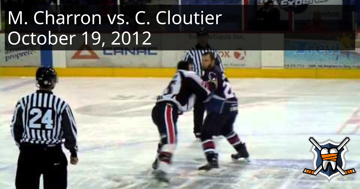 Maxime Charron vs. Chris Cloutier, October 19, 2012 - Éperviers de ...
