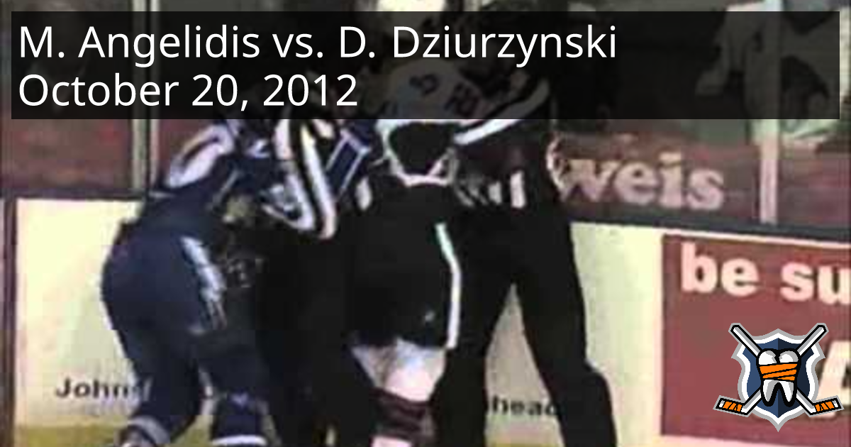 Mike Angelidis vs. David Dziurzynski, October 20, 2012 - Syracuse ...