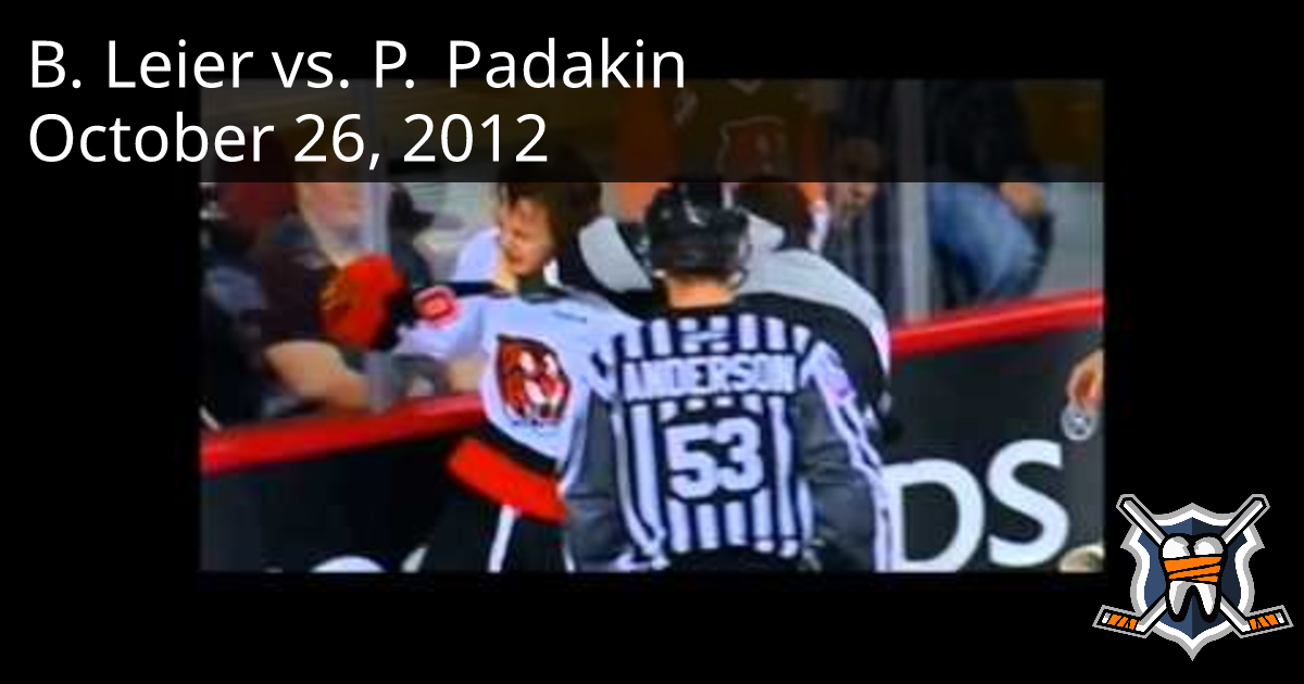 Boston Leier vs. Pavel Padakin, October 26, 2012 - Medicine Hat Tigers ...