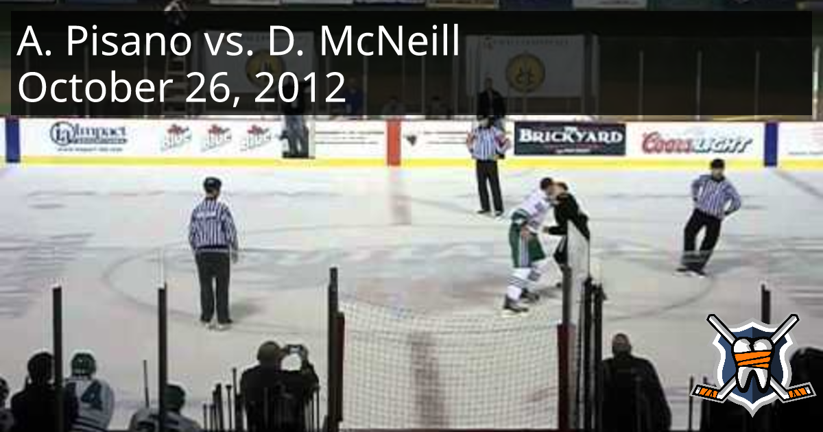 Anthony Pisano vs. Dan McNeill, October 26, 2012 - Danbury Whalers vs ...