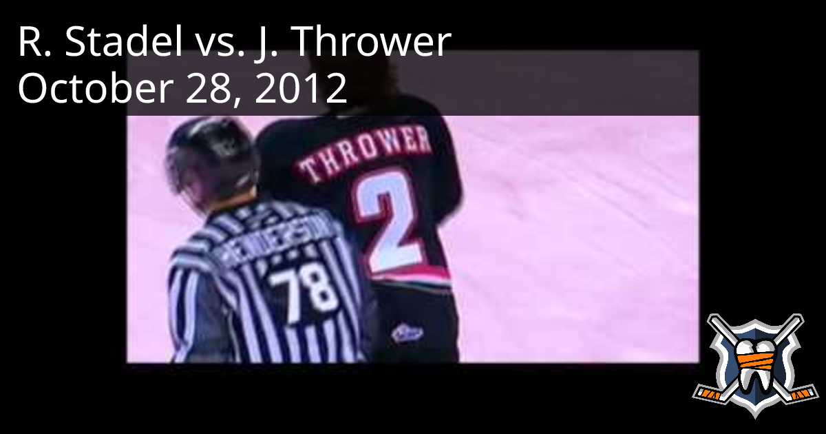 Riley Stadel vs. Josh Thrower, October 28, 2012 - Kelowna Rockets vs ...