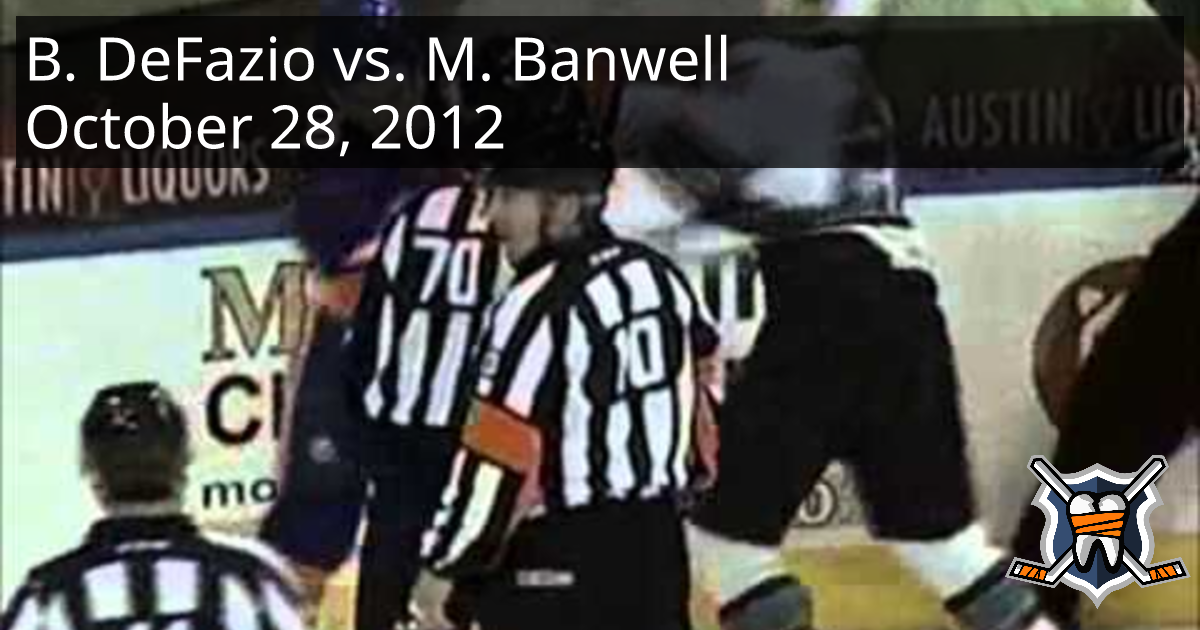 Brandon DeFazio vs. Mike Banwell, October 28, 2012 - Bridgeport Sound ...