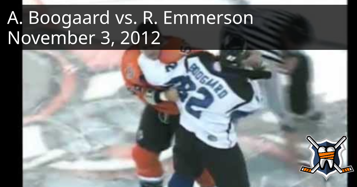 Aaron Boogaard vs. Riley Emmerson, November 3, 2012 - Wichita Thunder ...