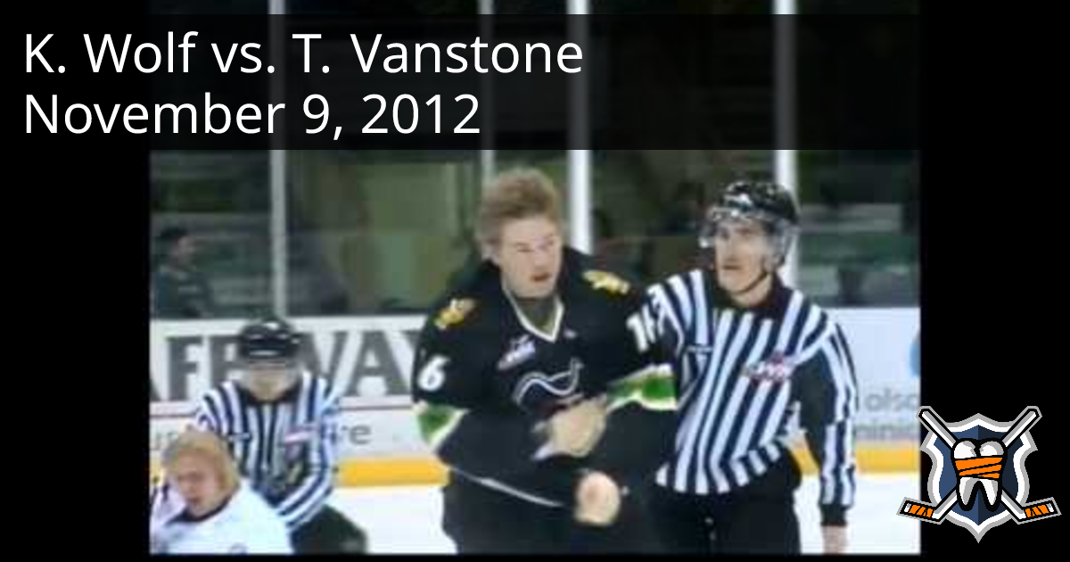 Kevin Wolf vs. Tim Vanstone, November 9, 2012 - Seattle Thunderbirds vs ...