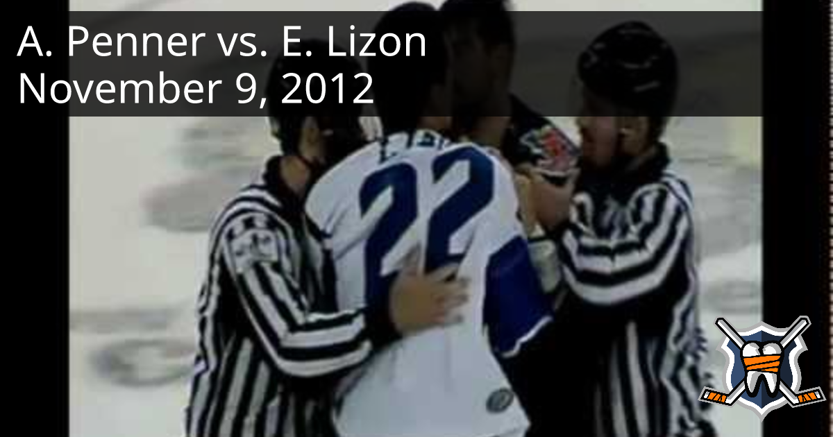Alex Penner vs. Erick Lizon, November 9, 2012 - Rapid City Rush vs ...