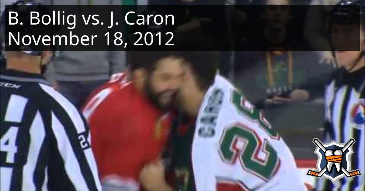 Brandon Bollig vs. Josh Caron, November 18, 2012 - Rockford IceHogs vs ...