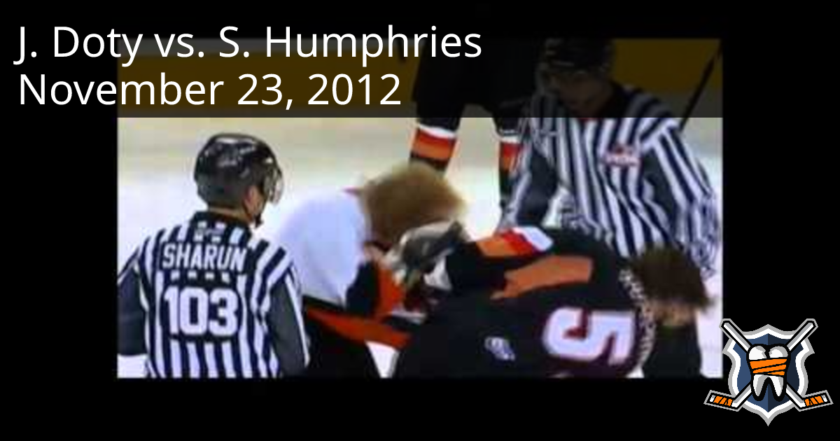 Jacob Doty vs. Spencer Humphries, November 23, 2012 - Medicine Hat ...