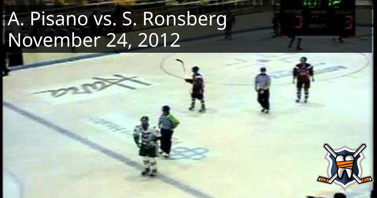 Anthony Pisano vs. Seth Ronsberg, November 24, 2012 - Danbury Whalers ...
