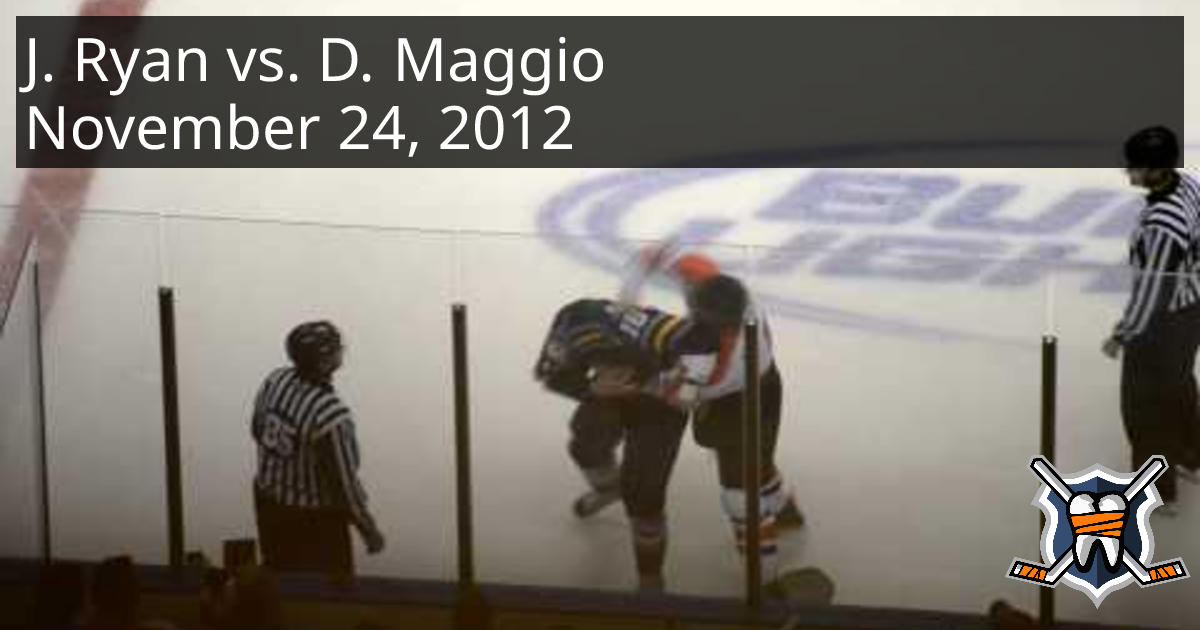 Joe Ryan vs. Daniel Maggio, November 24, 2012 - Toledo Walleye vs. Fort ...