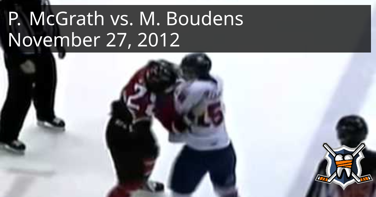 Patrick McGrath vs. Matt Boudens, November 27, 2012 - Charlottetown ...