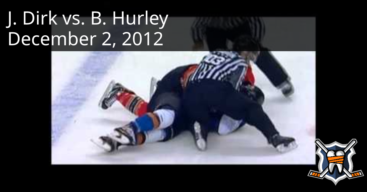 Jagger Dirk vs. Brendan Hurley, December 2, 2012 - Kootenay Ice vs ...