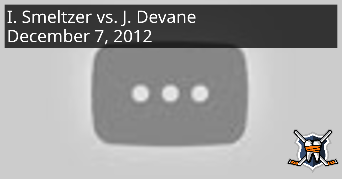 Isaac Smeltzer vs. Jamie Devane, December 7, 2012 - Colorado Eagles vs ...