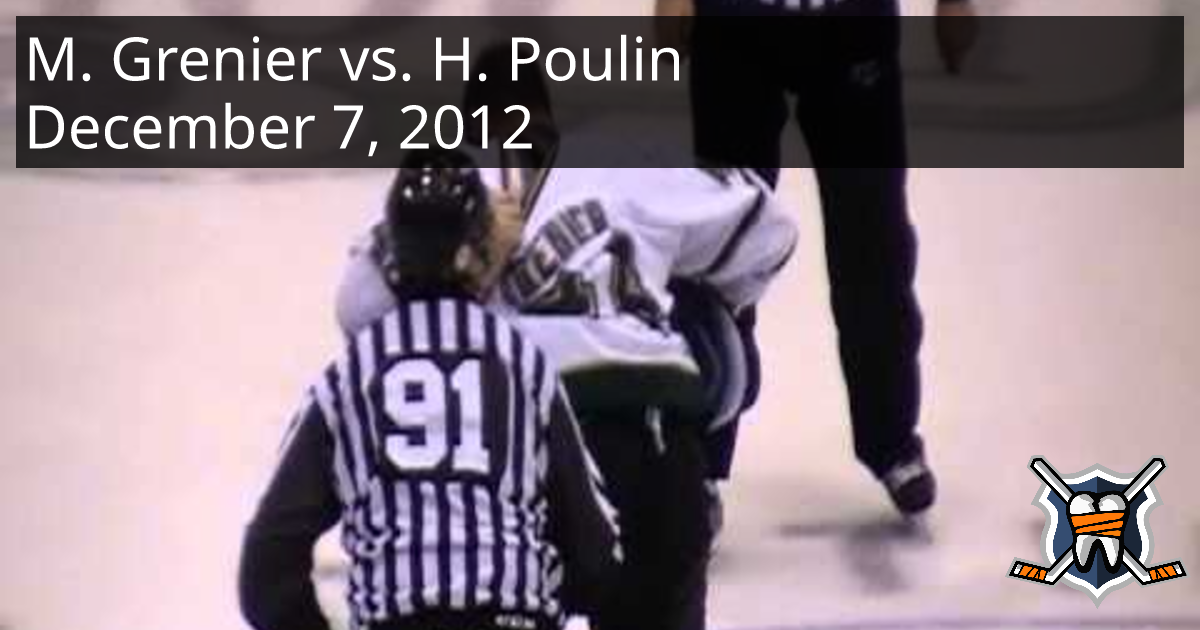 Martin Grenier vs. Hubert Poulin, December 7, 2012 - Marquis de ...