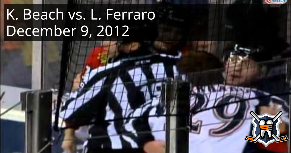 Kyle Beach vs. Landon Ferraro, December 9, 2012 - Rockford IceHogs vs ...