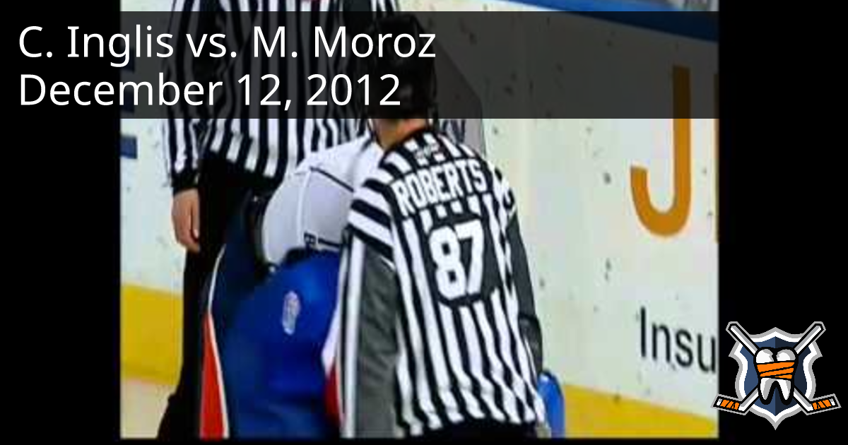 Charles Inglis vs. Mitch Moroz, December 12, 2012 - Kamloops Blazers vs ...