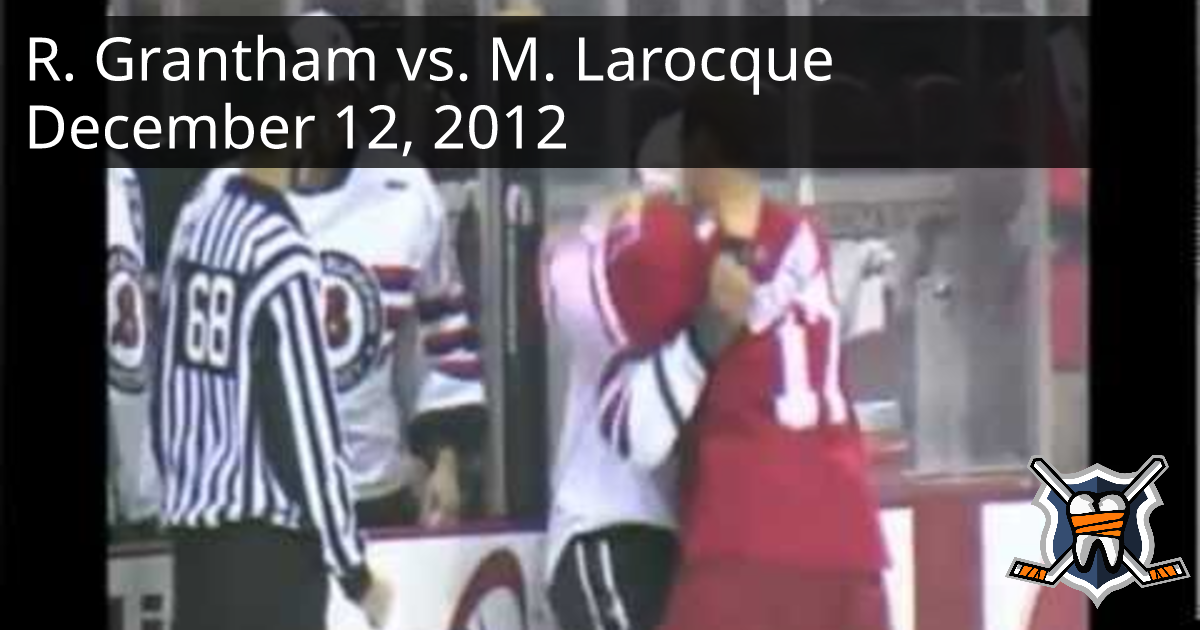 Ryley Grantham vs. Mario Larocque, December 12, 2012 - Allen Americans ...