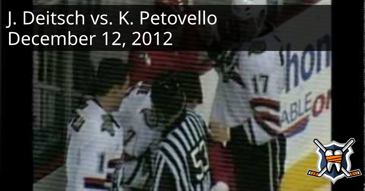 Jason Deitsch vs. Kevin Petovello, December 12, 2012 - Allen Americans ...