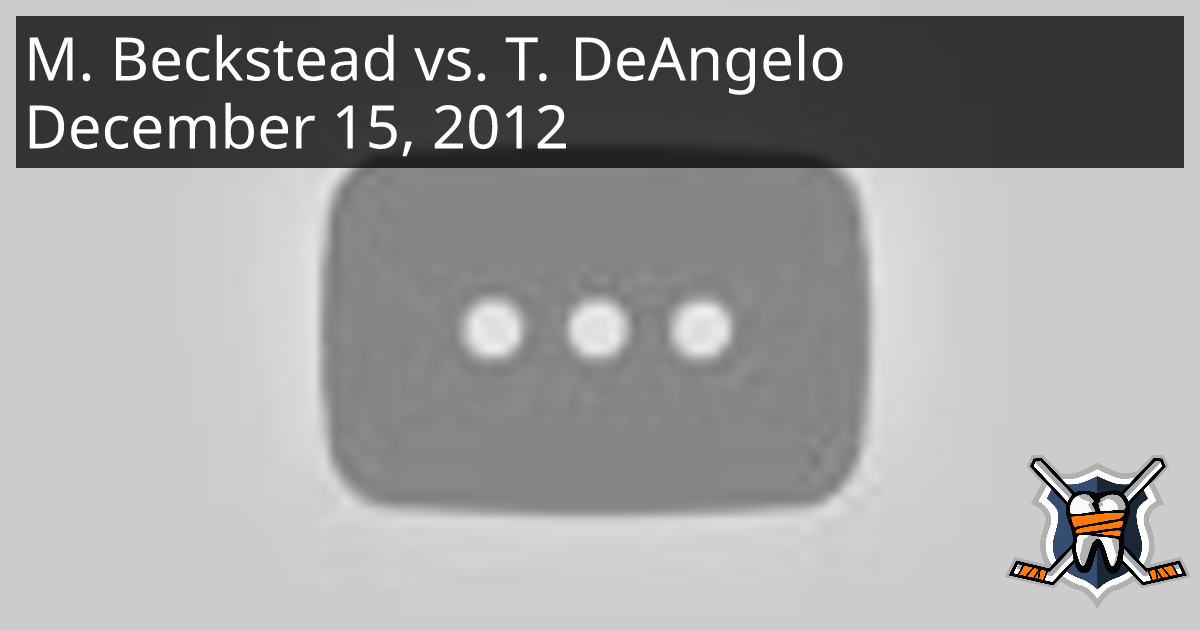 Marc Beckstead vs. Tony DeAngelo, December 15, 2012 - Kingston ...