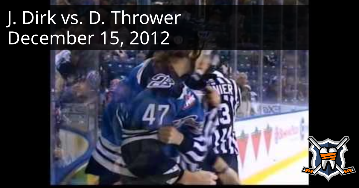 Jagger Dirk vs. Dalton Thrower, December 15, 2012 - Kootenay Ice vs ...