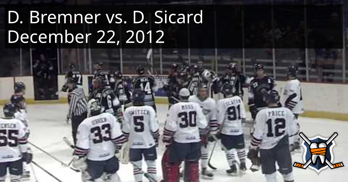 Dan Bremner vs. Dennis Sicard, December 22, 2012 - Knoxville Ice Bears ...