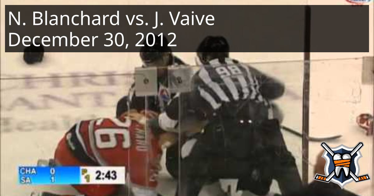 Nicolas Blanchard vs. Justin Vaive, December 30, 2012 - Charlotte ...