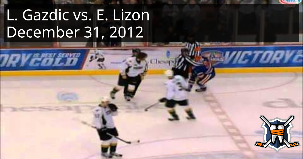 Luke Gazdic vs. Erick Lizon, December 31, 2012 - Texas Stars vs ...