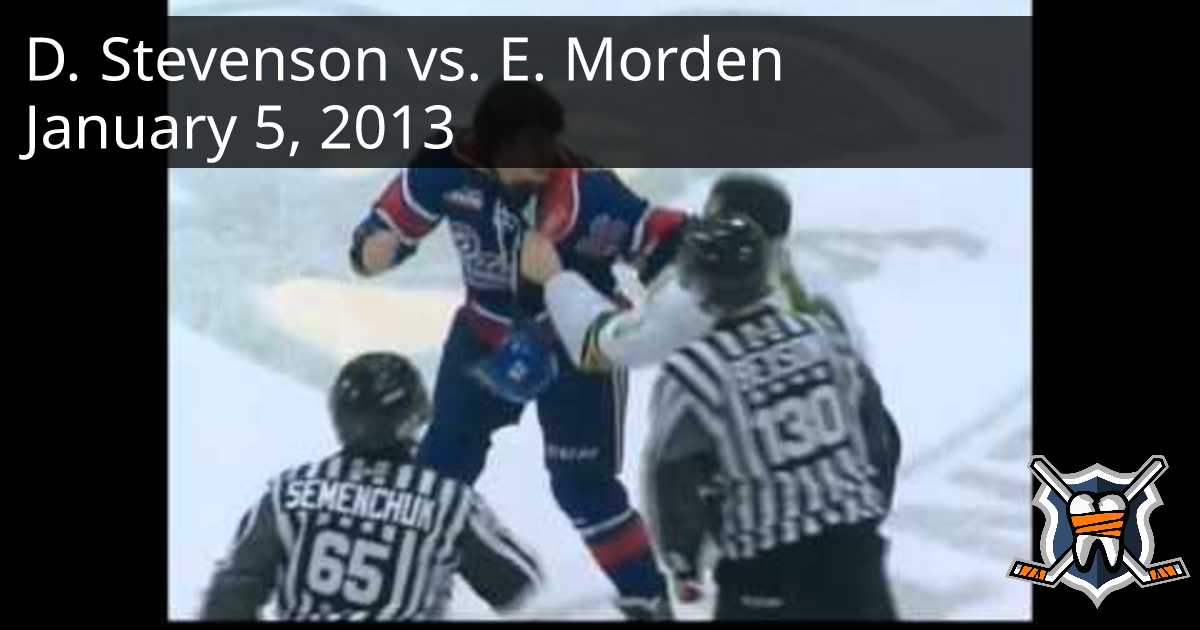 Dyson Stevenson vs. Evan Morden, January 5, 2013 - Regina Pats vs ...