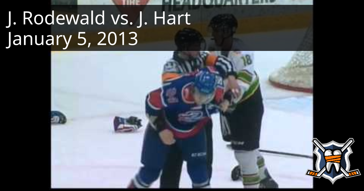 Jack Rodewald vs. Jayden Hart, January 5, 2013 - Regina Pats vs. Prince ...
