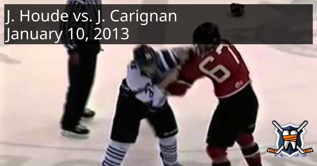 Jason Houde vs. Jeremy Carignan, January 10, 2013 - Québec Remparts vs ...