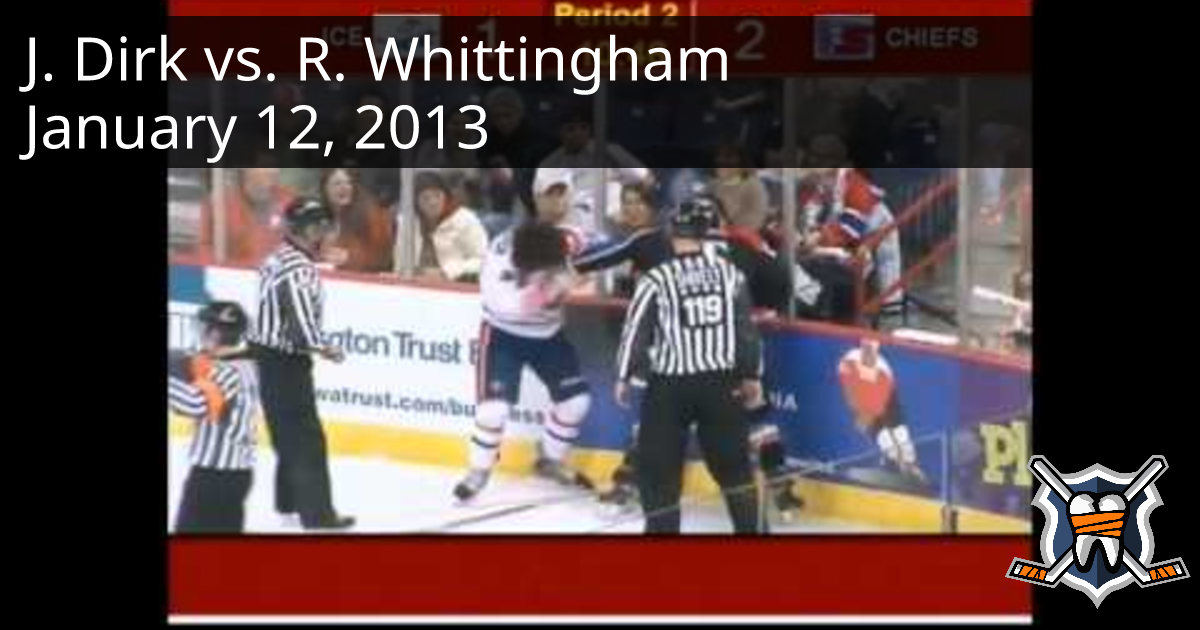 Jagger Dirk vs. Riley Whittingham, January 12, 2013 - Kootenay Ice vs ...