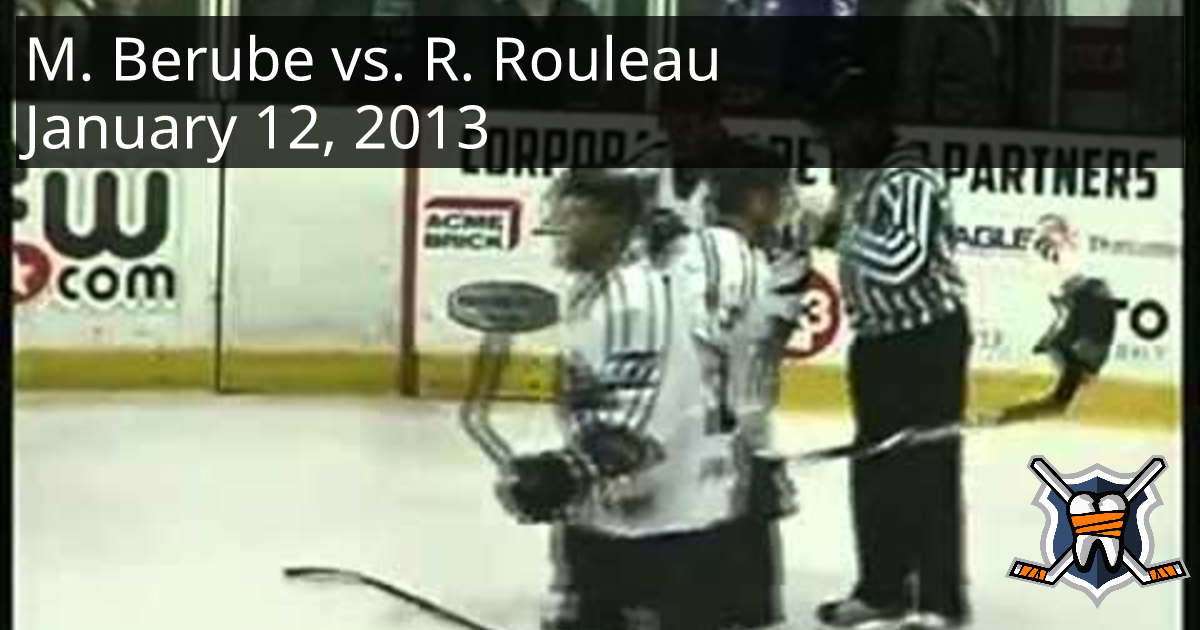 Mike Berube vs. Ross Rouleau, January 12, 2013 - Allen Americans vs ...
