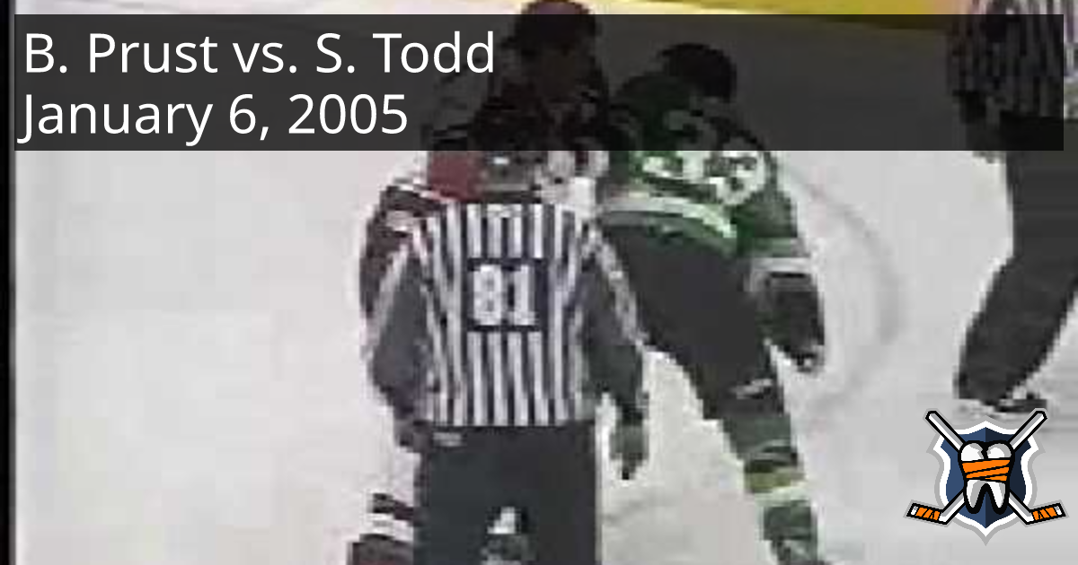 Brandon Prust vs. Scott Todd, January 6, 2005 - London Knights vs ...
