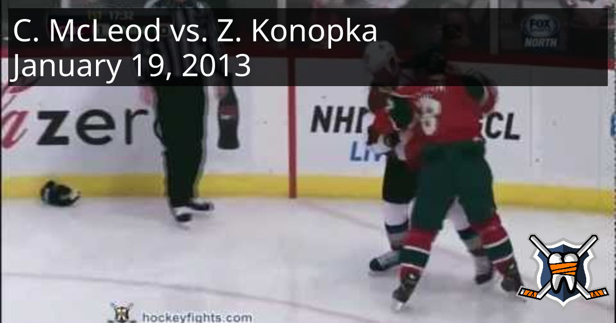 Cody McLeod vs. Zenon Konopka, January 19, 2013 - Colorado Avalanche vs ...