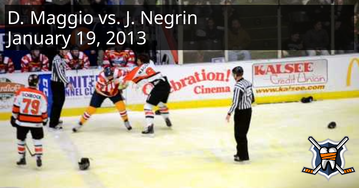 Daniel Maggio vs. John Negrin, January 19, 2013 - Fort Wayne Komets vs ...