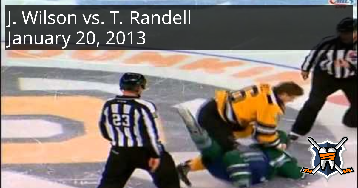 Jason Wilson vs. Tyler Randell, January 20, 2013 - Hartford Wolf Pack ...