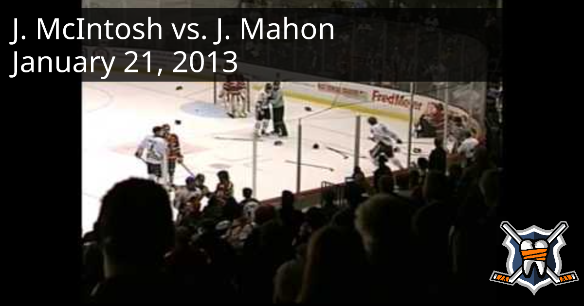 Jeremy McIntosh vs. Joe Mahon, January 21, 2013 - Spokane Chiefs vs ...