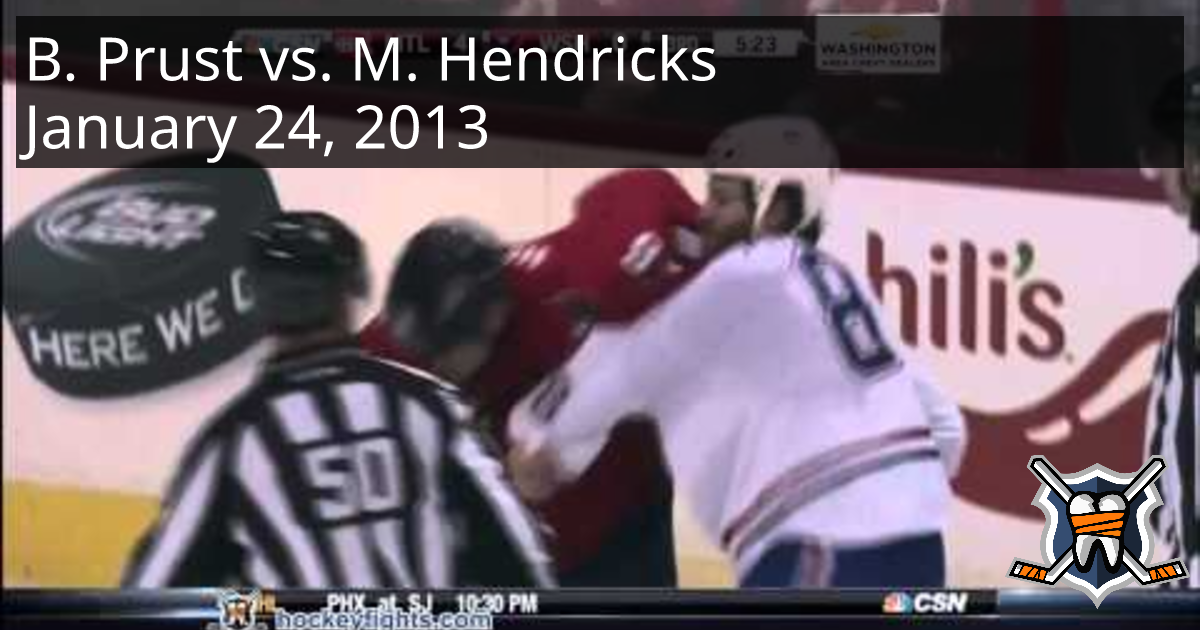 Brandon Prust vs. Matt Hendricks, January 24, 2013 - Montreal Canadiens ...