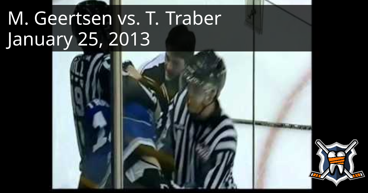 Mason Geertsen vs. Tim Traber, January 25, 2013 - Vancouver Giants vs ...