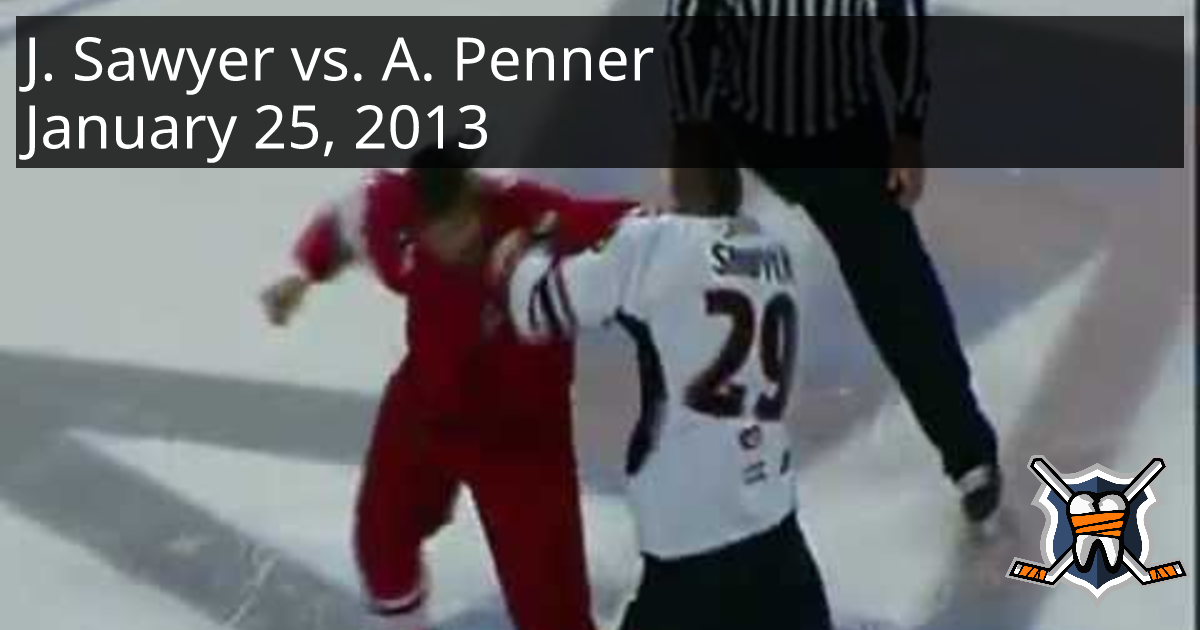 Justin Sawyer vs. Alex Penner, January 25, 2013 - Rapid City Rush vs ...