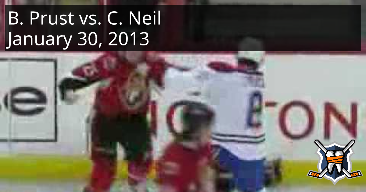 Brandon Prust vs. Chris Neil, January 30, 2013 - Montreal Canadiens vs ...