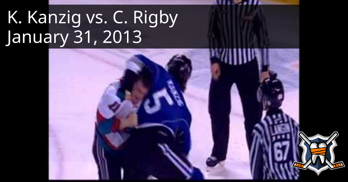 Keegan Kanzig vs. Carter Rigby, January 31, 2013 - Victoria Royals vs ...