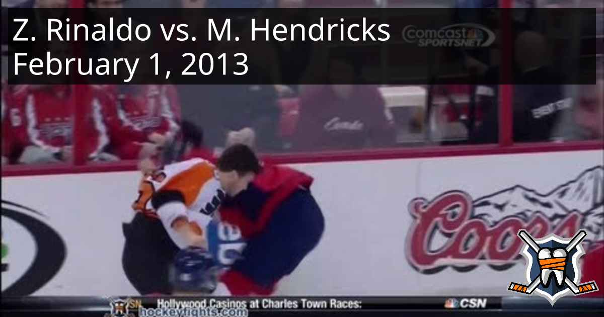 Zac Rinaldo vs. Matt Hendricks, February 1, 2013 - Philadelphia Flyers ...