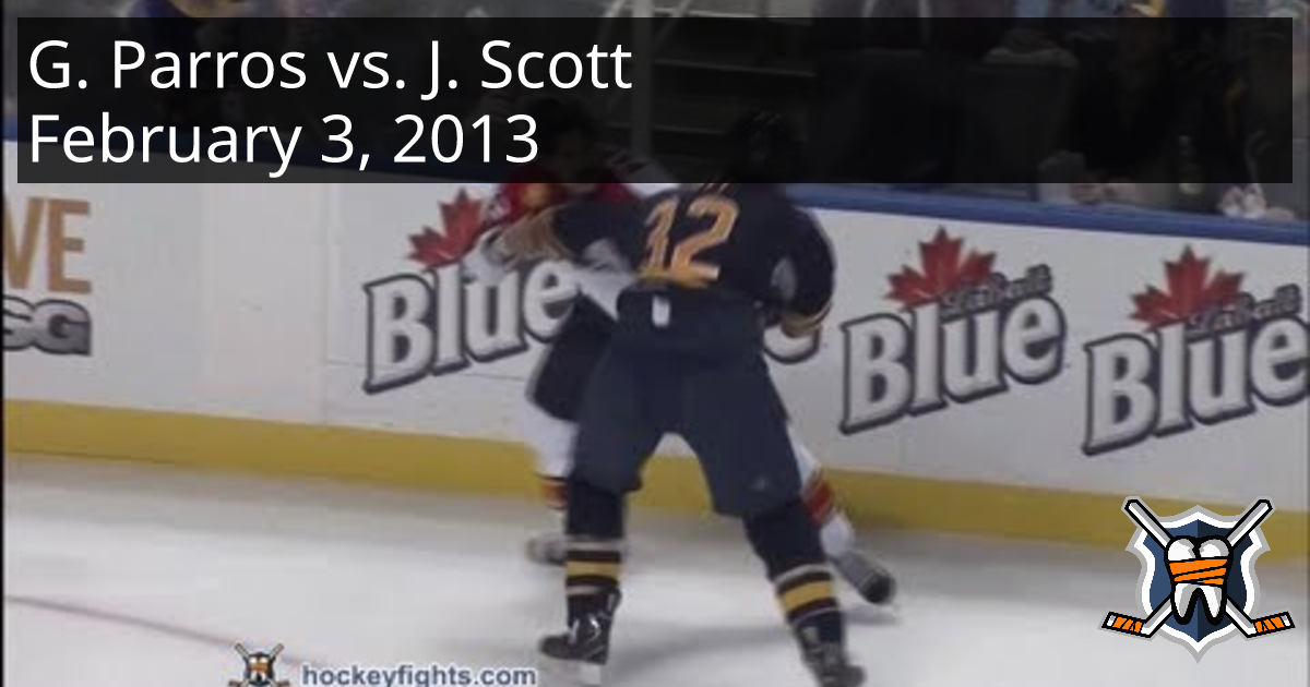 George Parros vs. John Scott, February 3, 2013 - Florida Panthers vs ...