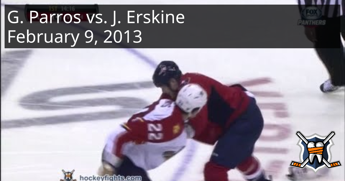 George Parros vs. John Erskine, February 9, 2013 - Florida Panthers vs ...