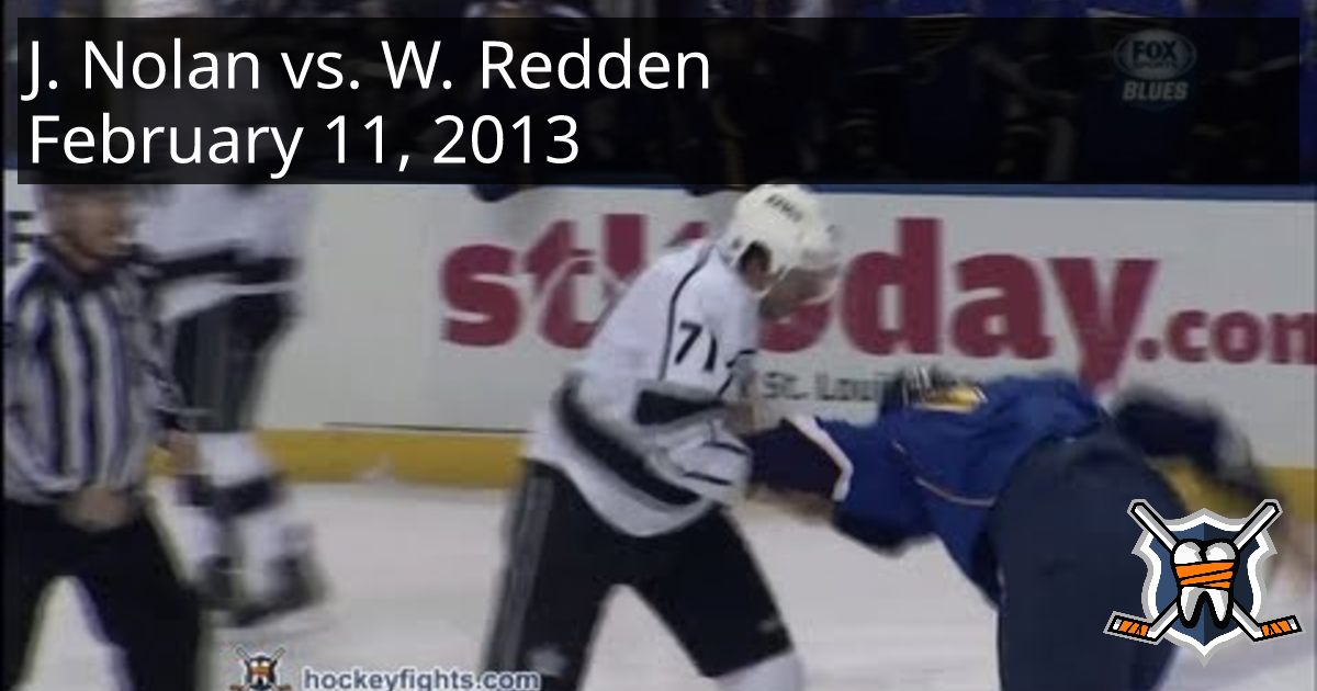 Jordan Nolan vs. Wade Redden, February 11, 2013 - Los Angeles Kings vs ...