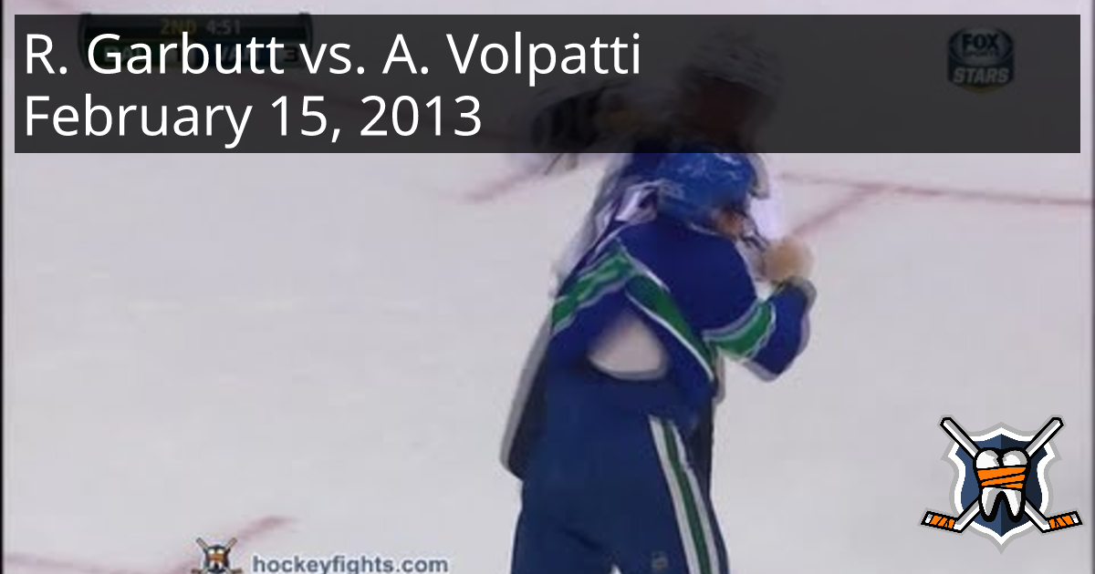 Ryan Garbutt vs. Aaron Volpatti, February 15, 2013 - Dallas Stars vs ...