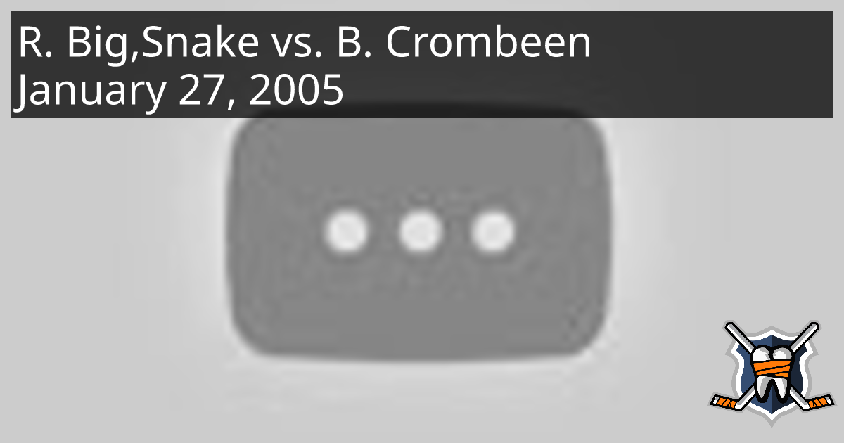 Robin Big Snake vs. B.J. Crombeen, January 27, 2005 - Owen Sound Attack ...