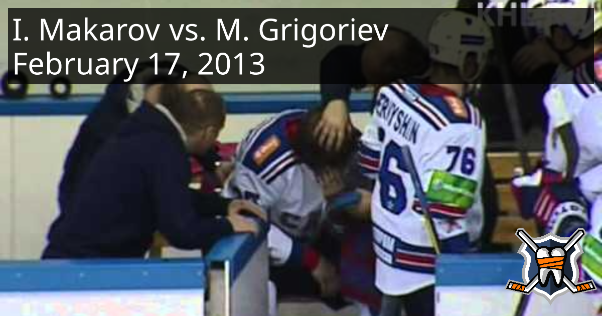 Igor Makarov vs. Mikhail Grigoriev, February 17, 2013 - SKA Saint Petersburg vs. Barys Astana ...