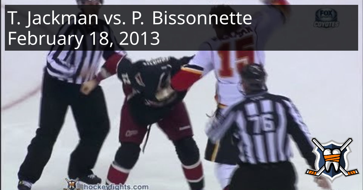 Tim Jackman vs. Paul Bissonnette, February 18, 2013 - Calgary Flames vs ...