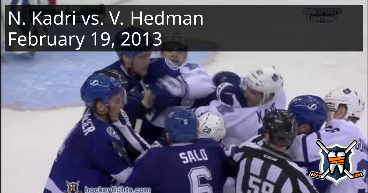 Nazem Kadri vs. Victor Hedman, February 19, 2013 - Toronto Maple Leafs ...